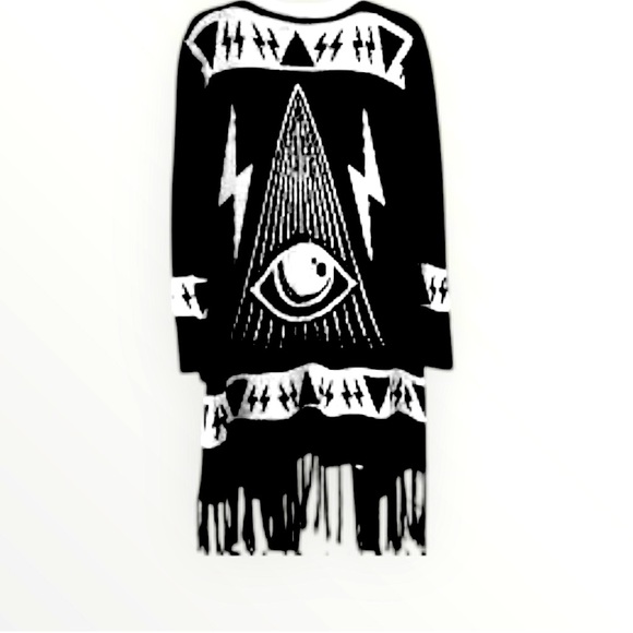 UNIF | Sweaters | Eye Design Fringe Cardigan | Poshmark
